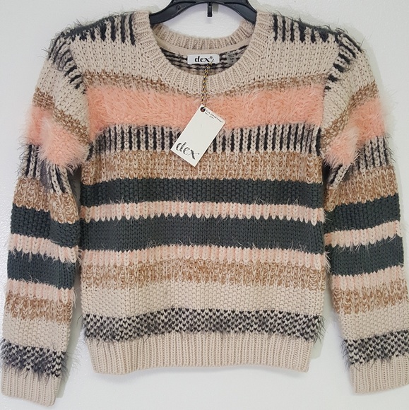 Dex | Sweaters | Dex Sweater S Multicolor Grey Peach Pink Beautiful ...